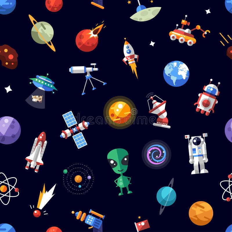 Set of Space Icons and Infographics Elements Stock Vector ...