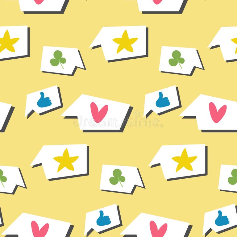 A Pattern with Speech Clouds of Compliments. a Hand-drawn Set of Speech ...