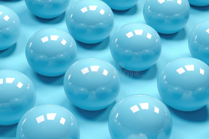 Pattern of Spheres Light Blue. Minimalistic 3d Sphere Stock ...