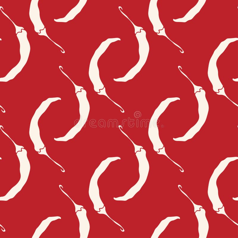 Pattern with Spicy Chili Pepper Stock Illustration - Illustration of ...