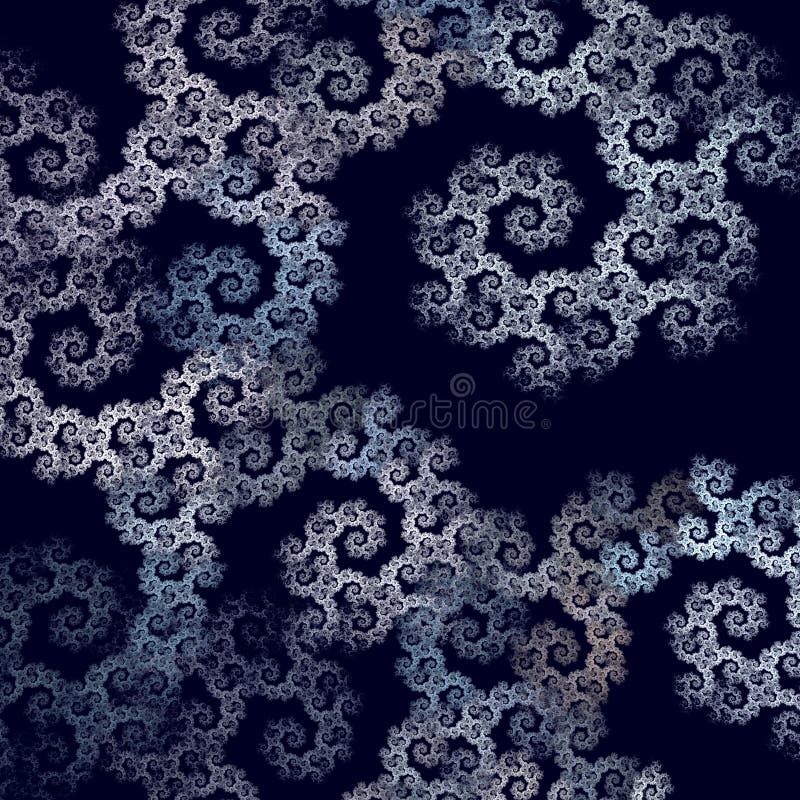 Pattern of Spirals of Different Sizes. Monochrome Abstract Fractal ...