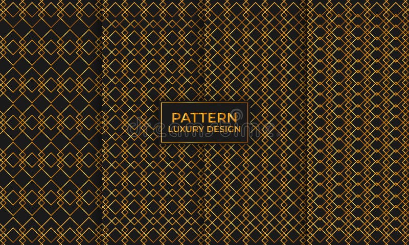 Pattern Square Gold Design Set Stock Vector - Illustration of decor ...