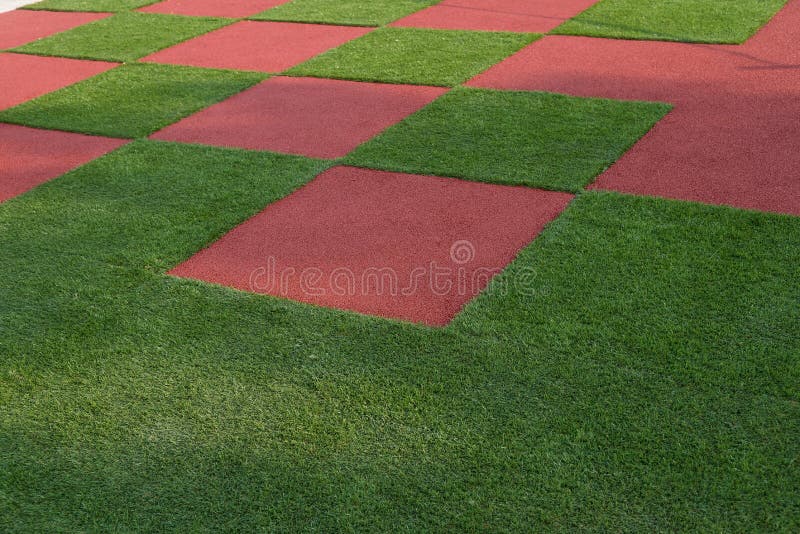 Pattern of Square Green Grass in the Park. Stock Photo - Image of light ...