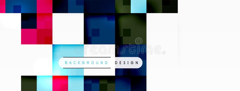 A Pattern of Squares in Tints and Shades of Electric Blue on a White ...