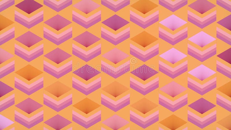 Pattern of Squares with Trendy Color Gradient. 3d Rendering Loop ...