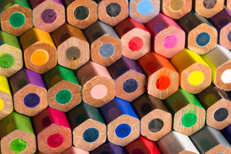 Pattern of Stacked Color Pencils Stock Image - Image of crayon ...