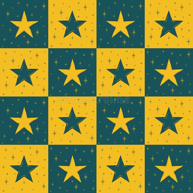 Pattern with Stars. Seamless Pattern with the Image of Blue and Yellow ...