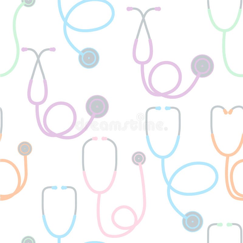 Pattern with Stethoscope Icon Stock Vector - Illustration of cardiology ...