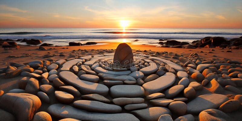 Pattern of Stones on a Sandy Beach Stock Photo - Image of beauty ...