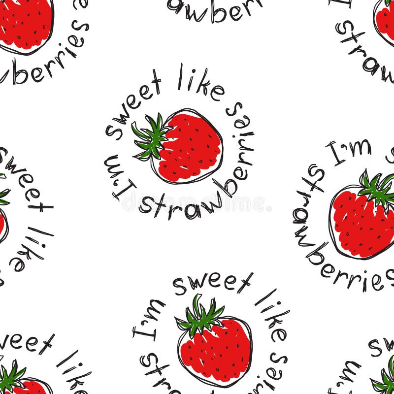 The Pattern of Strawberries and Text I am a Sweet As Strawberries ...