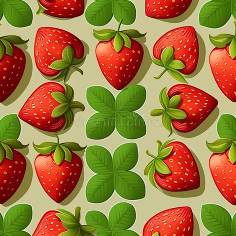 Strawberry themed pattern stock illustration. Illustration of delicious ...