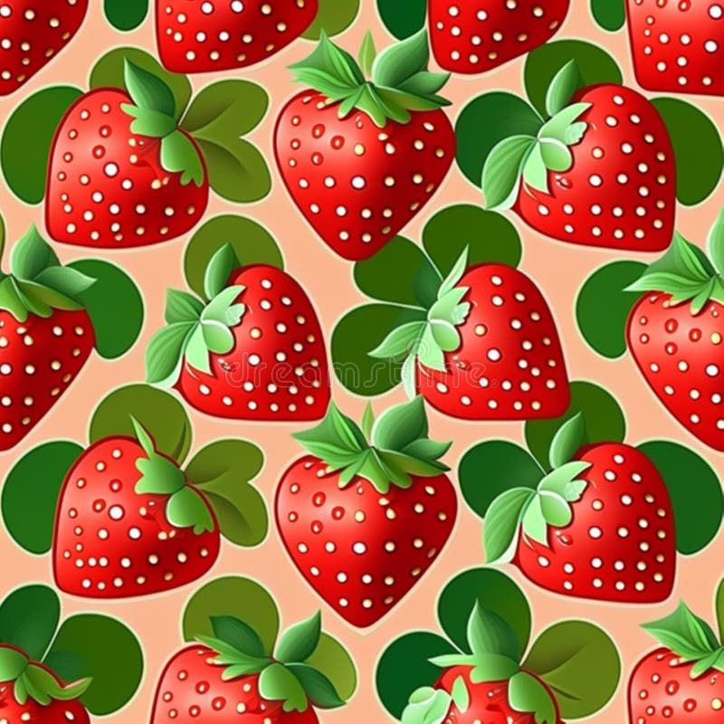 Strawberry themed pattern stock illustration. Illustration of pastry ...