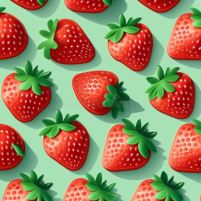 Strawberry themed pattern stock illustration. Illustration of fresh ...