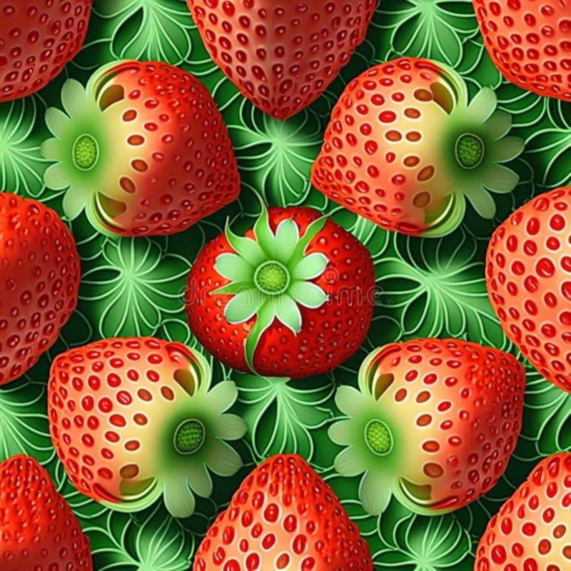 Strawberry themed pattern stock illustration. Illustration of textile ...
