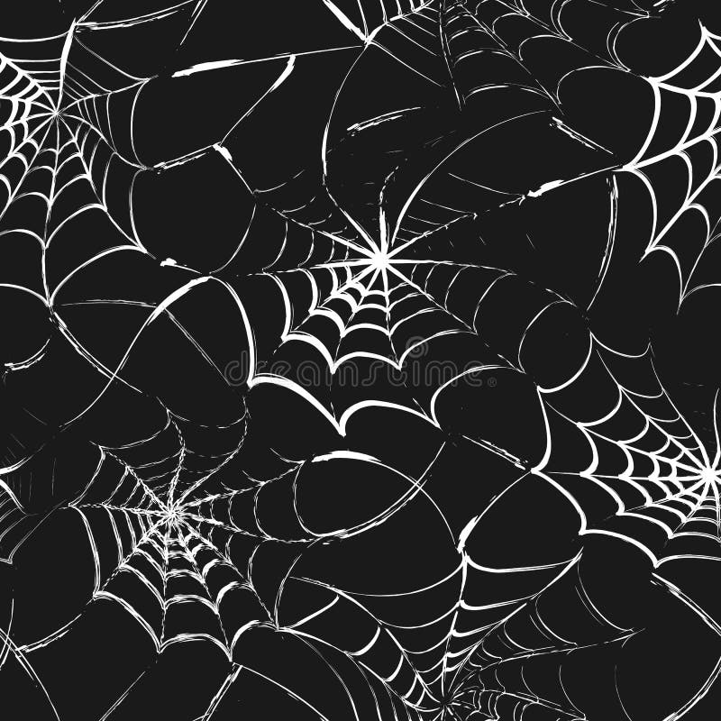 Pattern with Stretched Spider Web in Grunge Style. Stock Vector ...