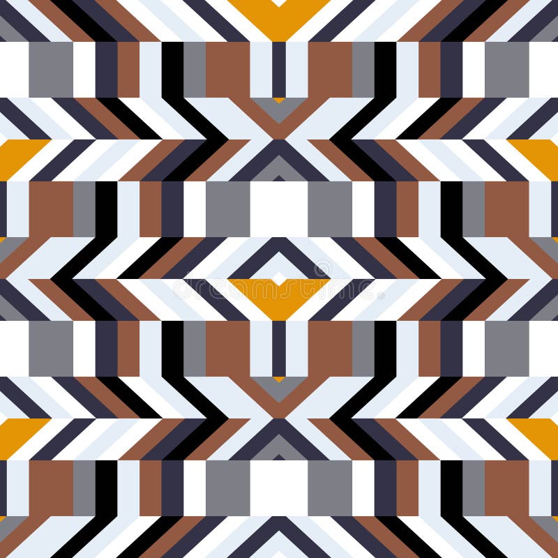 Pattern with Stripe, Chevron, Geometric Shapes Stock Vector ...