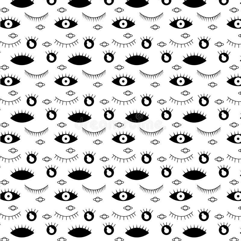 Pattern in the Style of Psychedelic Eyes Stock Vector - Illustration of ...