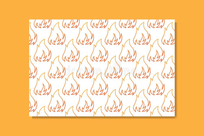 Seamless Pattern Fire Outline Style with White Background Stock ...