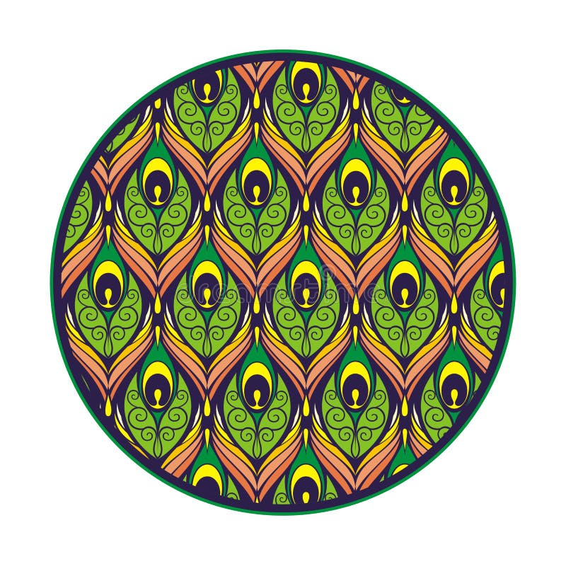 Stylized peacock feather stock vector. Illustration of template - 38095703