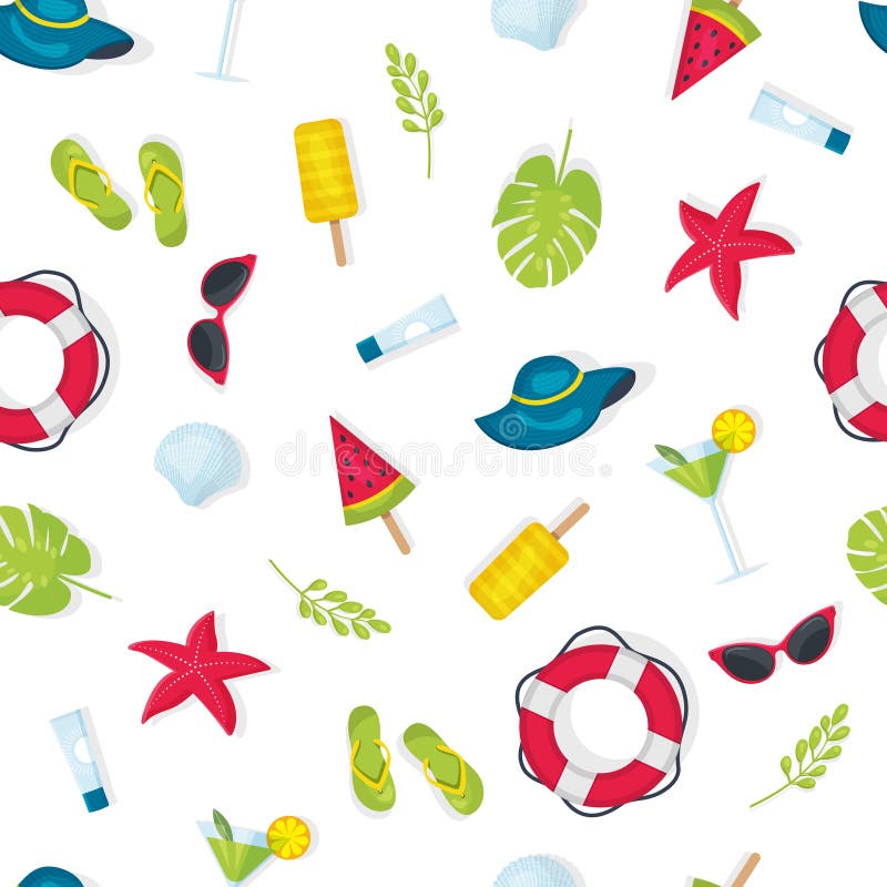 Seamless on the Theme of Summer Stock Illustration - Illustration of ...