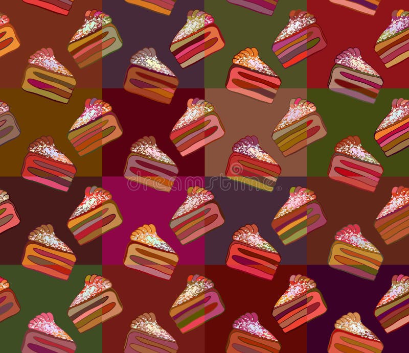 Pattern of Sweets Chocolate Cake Stock Illustration - Illustration of ...