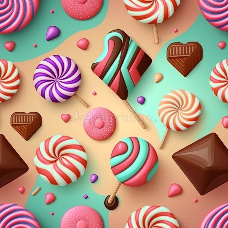 Pattern with Sweets from Sweets Stock Illustration - Illustration of ...