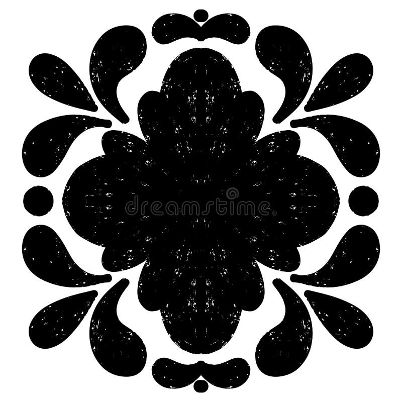 Pattern Symmetrical Texture Imprint Black Element Vector Tile Stock ...