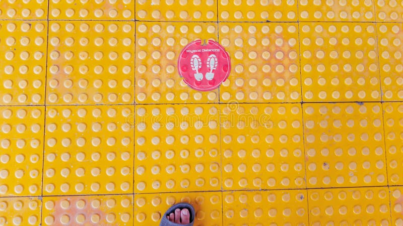 Pattern of Tactile Paving Block with Sticker on it Stock Image - Image ...