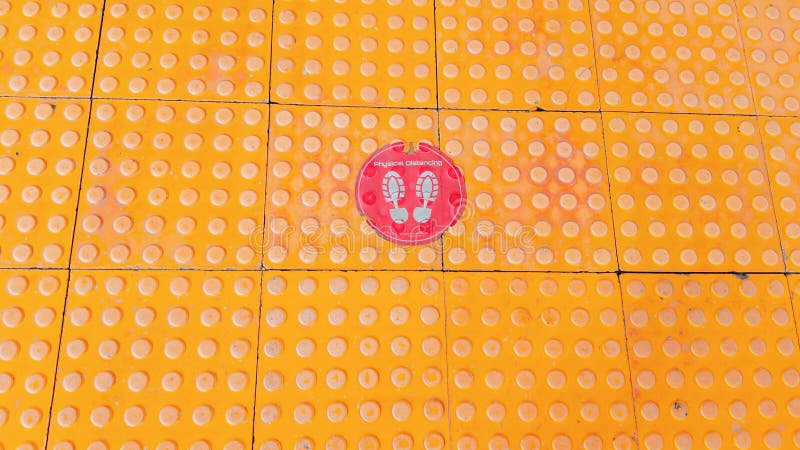 Pattern of Tactile Paving Block with Sticker on it Stock Image - Image ...