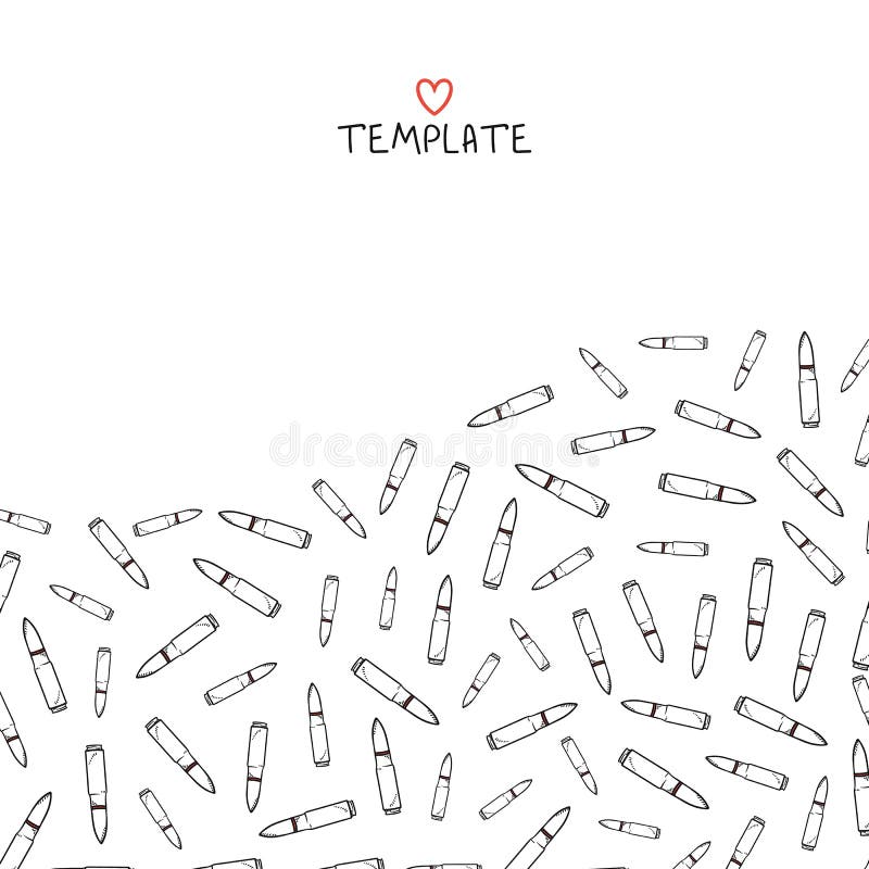 Pattern Template with Scattered Bullets. Doodle Shell Stock Vector ...