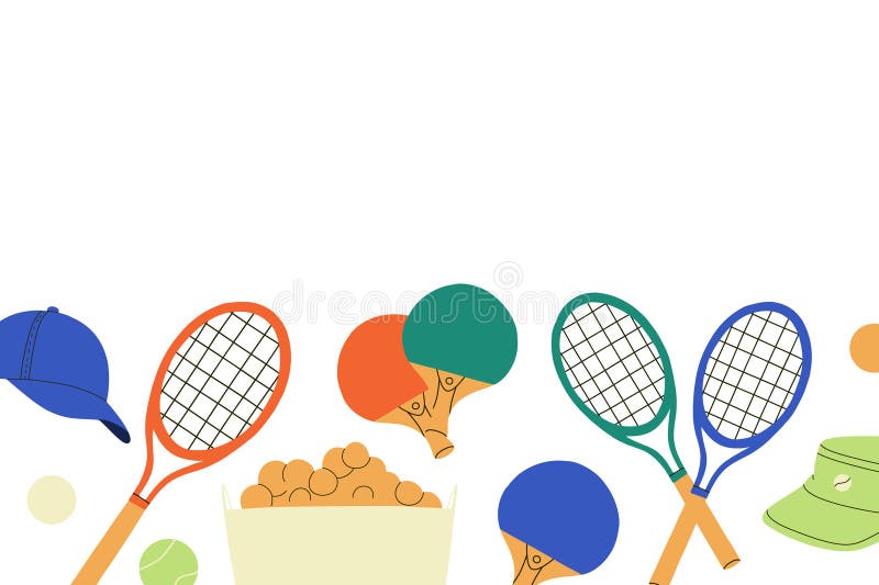 Pattern with Tennis. Frame with Tennis Elements with Place for Text ...