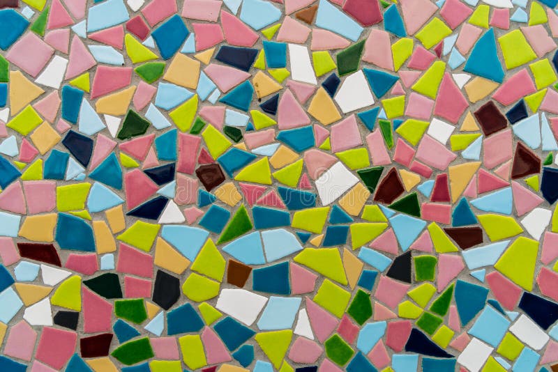 Pattern Texture of Colorful Small Mosaic Tiles on the Wall. Stock Image ...