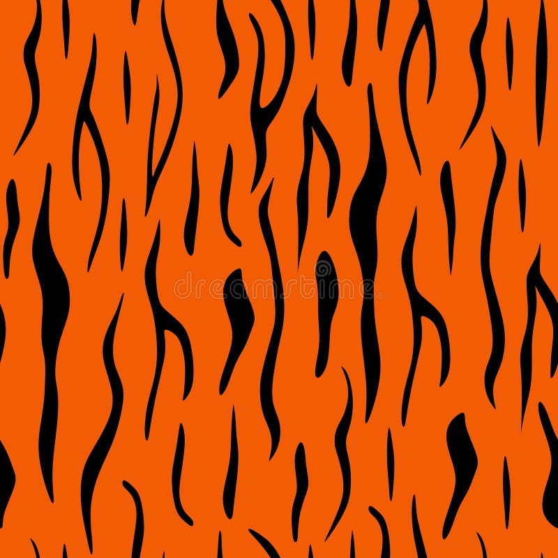 Pattern Texture Tiger Orange Stripe Repeated Seamless Black Jungle ...