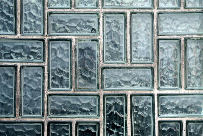 Pattern of Textured Glass Blocks in Rectangular Layout Stock Photo ...