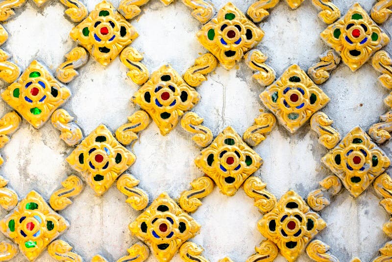 Pattern on a Thai Temple Wall Stock Image - Image of buddha, serene ...