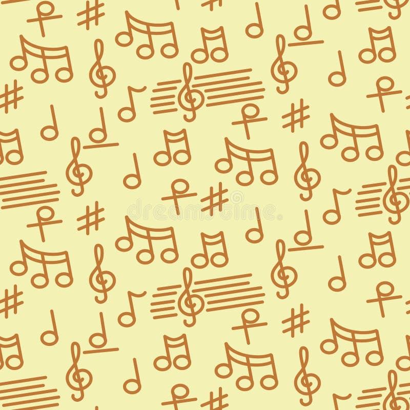 A Pattern in the Theme of Music. Notes, Treble Keys, Musical Strips ...