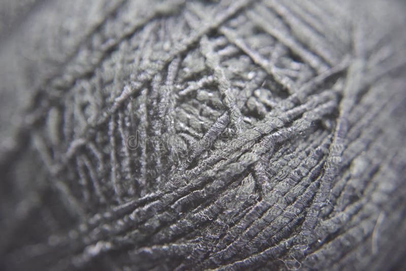 Pattern of Thick Black Knitting Threads in the Ball Stock Image - Image ...