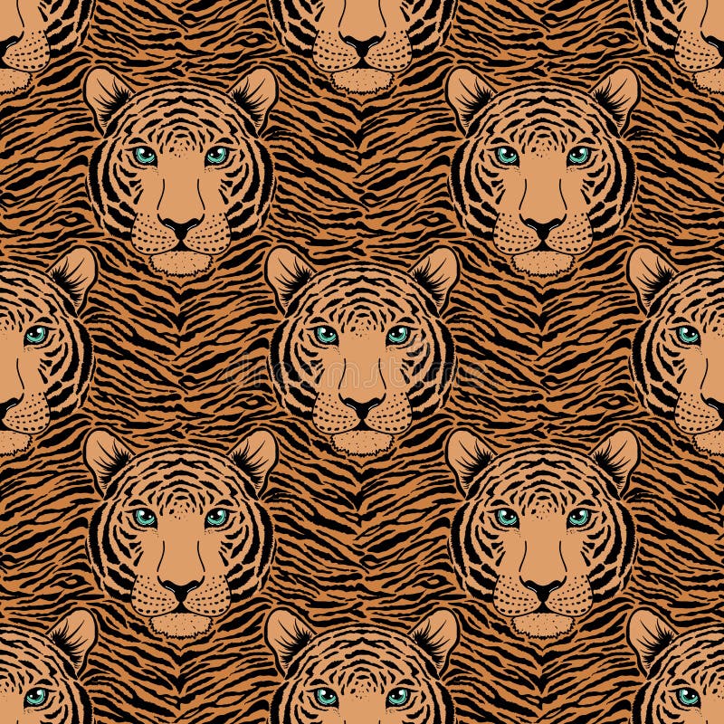 Tiger Head with Bitmap Effect Stock Vector - Illustration of element ...