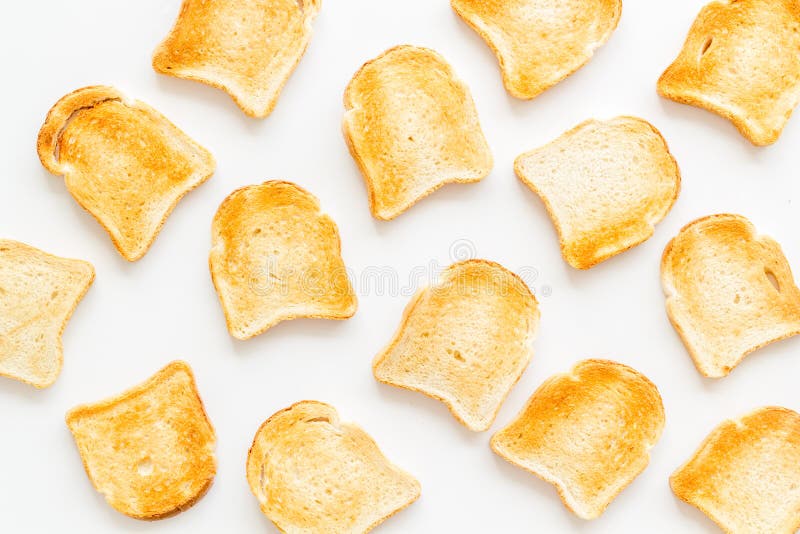 Pattern of Toast Bread Slices. Layout of Food, Overhead View Stock ...