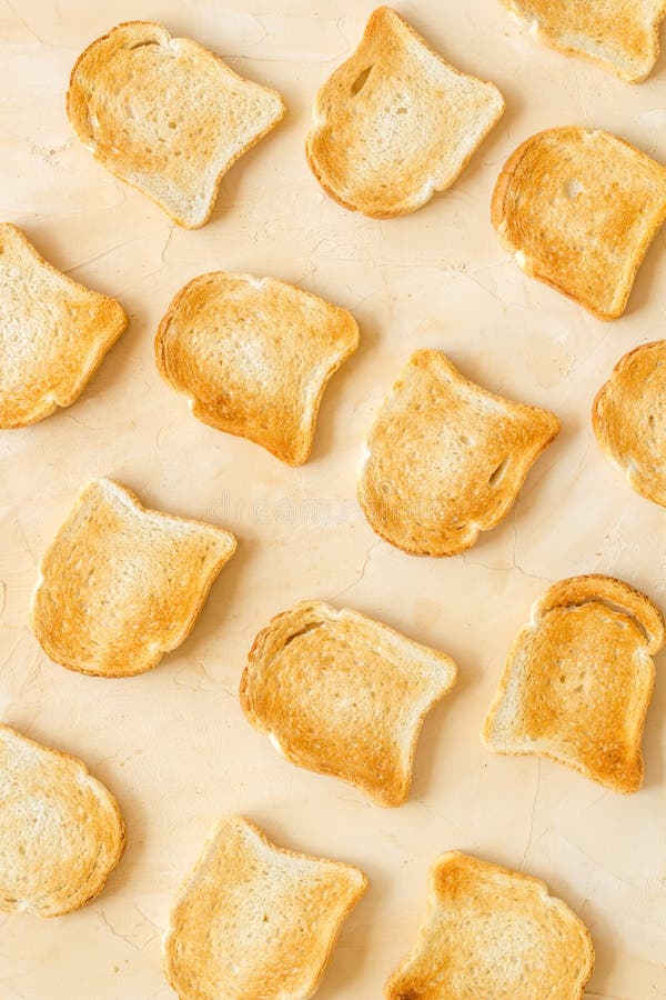 Pattern of Toast Bread Slices. Layout of Food, Overhead View Stock ...