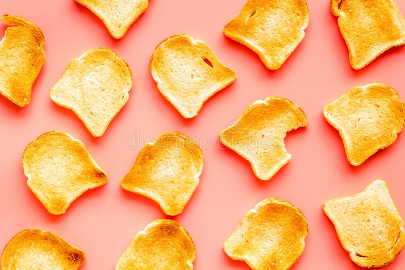 Pattern of Toast Bread Slices. Layout of Food, Overhead View Stock ...
