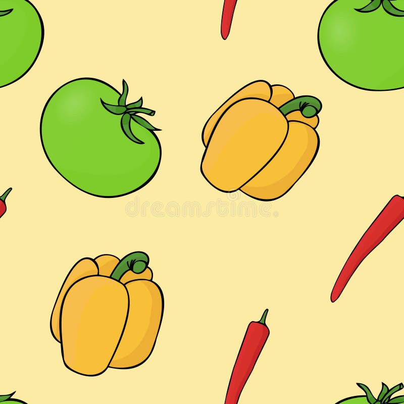 Pattern Tomato Pepper. Pepper Vector Stock Vector - Illustration of ...
