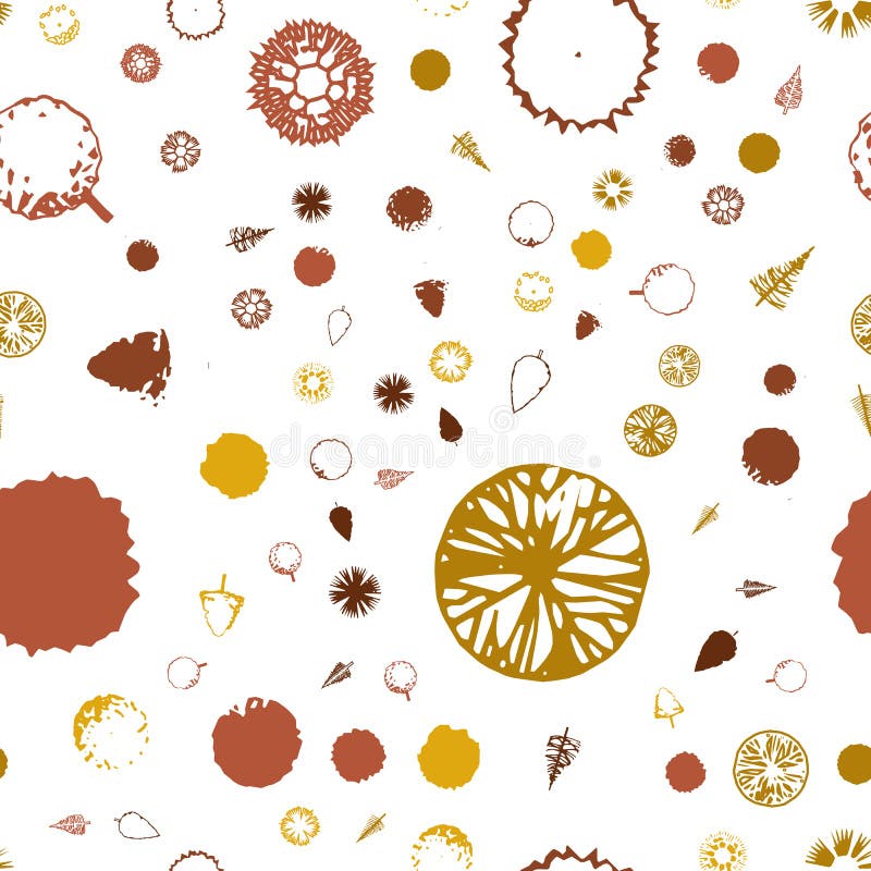 Pattern with Topographic Trees Icons. Vector Streamless Pattern Stock ...