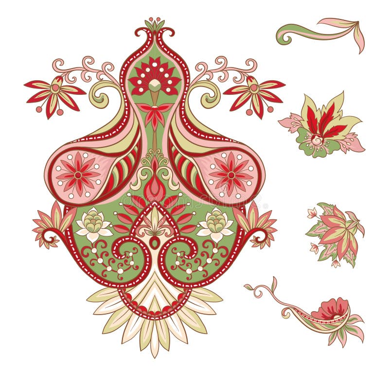 Pattern with Traditional Paisley. Floral Vector Stock Vector ...
