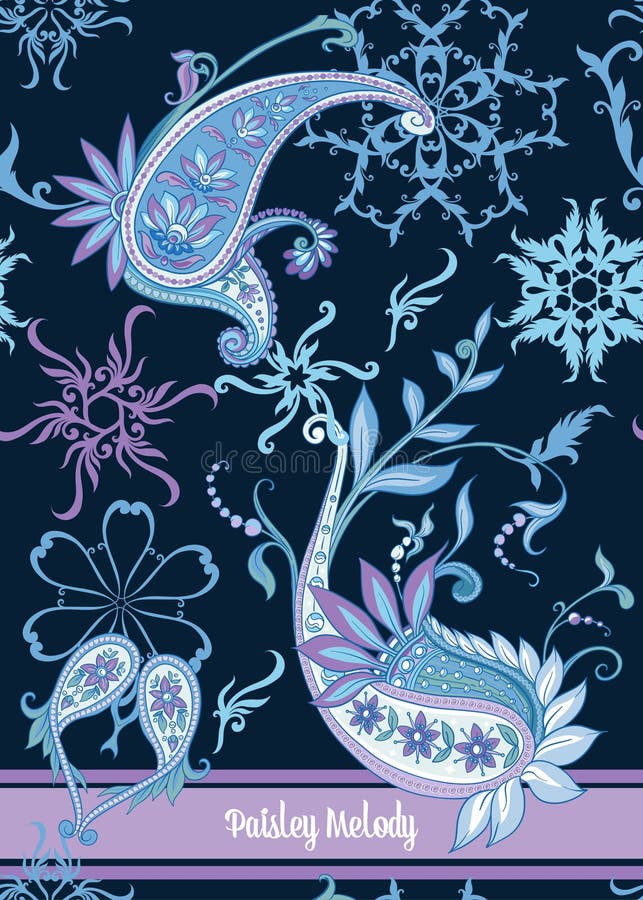Pattern with Traditional Paisley. Floral Vector Stock Vector ...