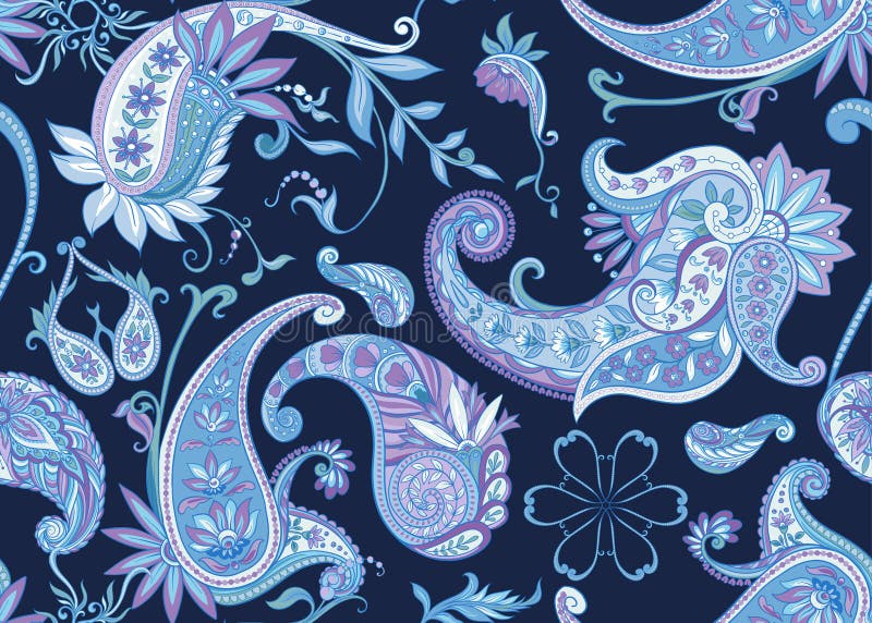 Pattern with Traditional Paisley. Floral Vector Stock Vector ...