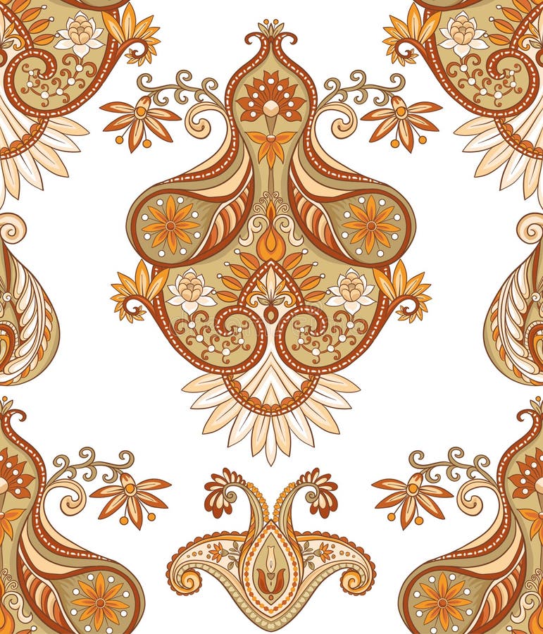 Pattern with Traditional Paisley. Floral Vector Stock Vector ...