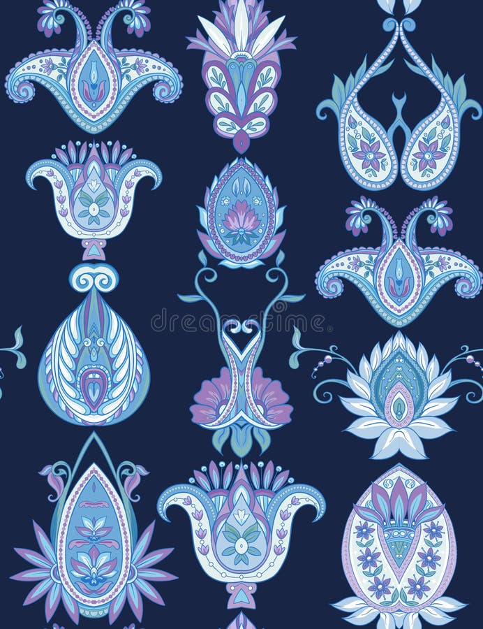 Pattern with Traditional Paisley. Floral Vector Stock Vector ...