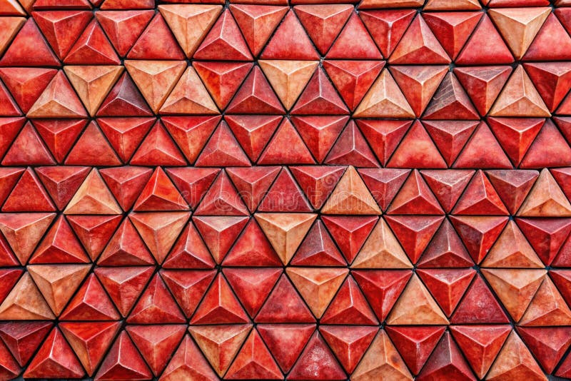 Pattern of Triangle Red Stone Pavement, Background Stock Illustration ...