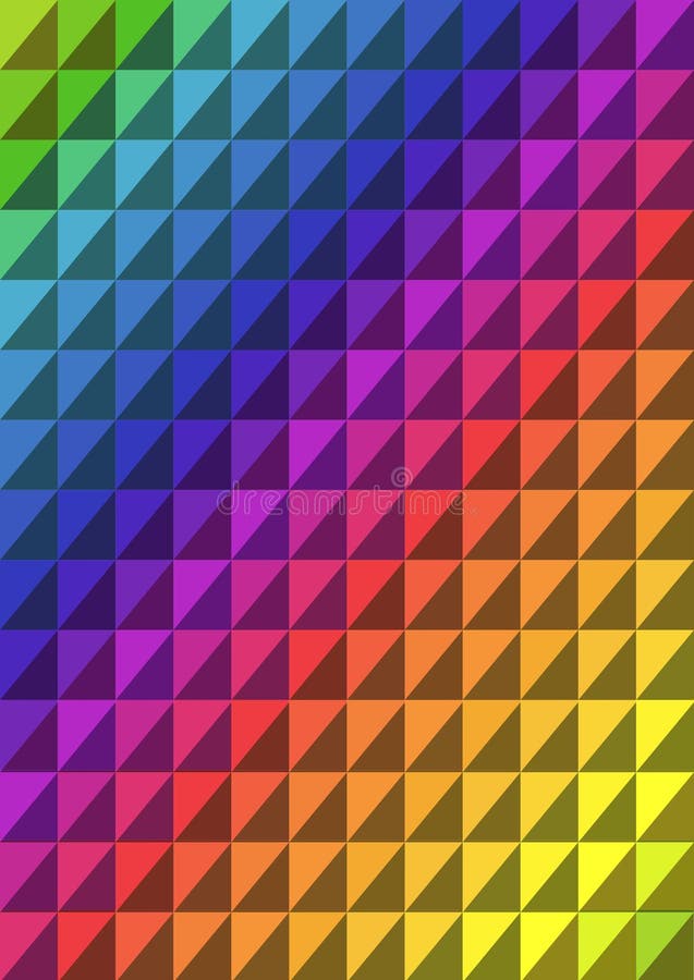 , Pattern of Triangles Different Colors Like a Rainbow Stock ...
